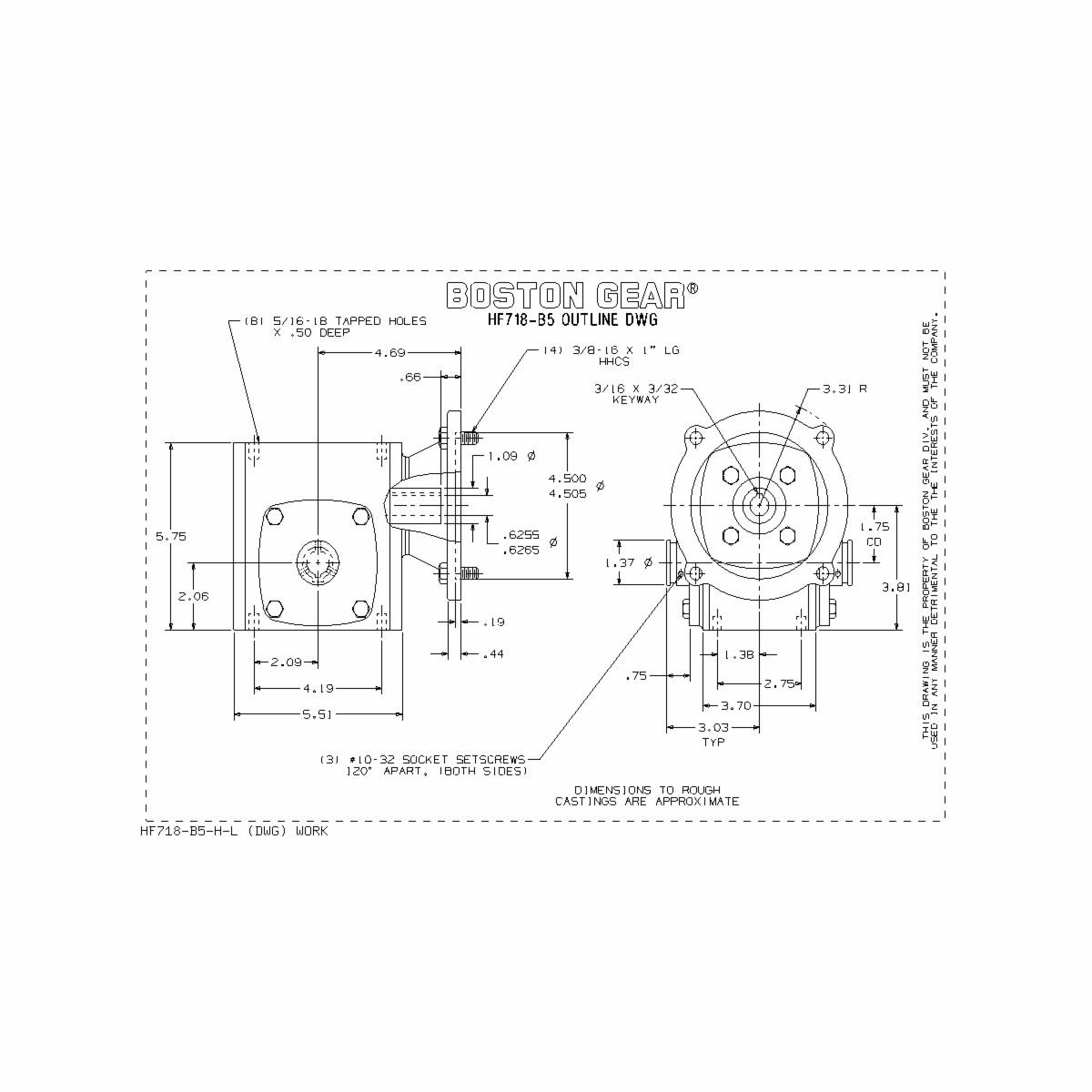 Boston Gear® HF718-60-B5-H-P12 BOS HF718-60-B5-H-P12