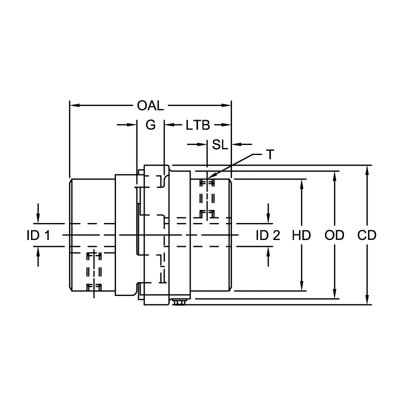 Lovejoy® 68514444064 LOV LC190 HUB 2-1/8 BORE 1/2X1/4KW
